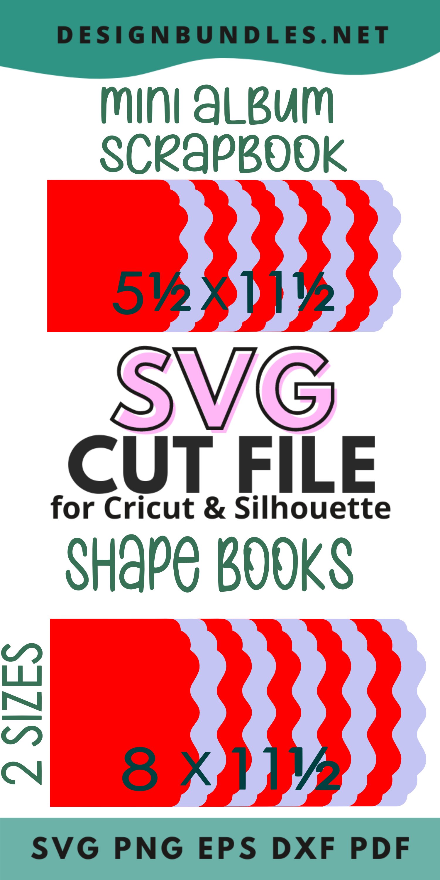 SHAPE MINI BOOK ALBUM DESIGN # 09 with 10 PAGES SVG CUT FILE