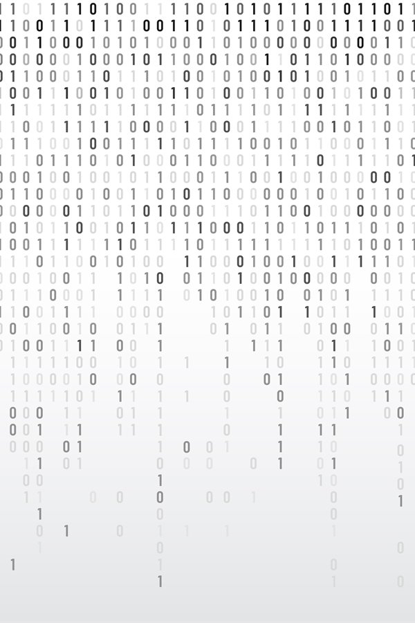 Digital binary code. Computer matrix data falling numbers, c