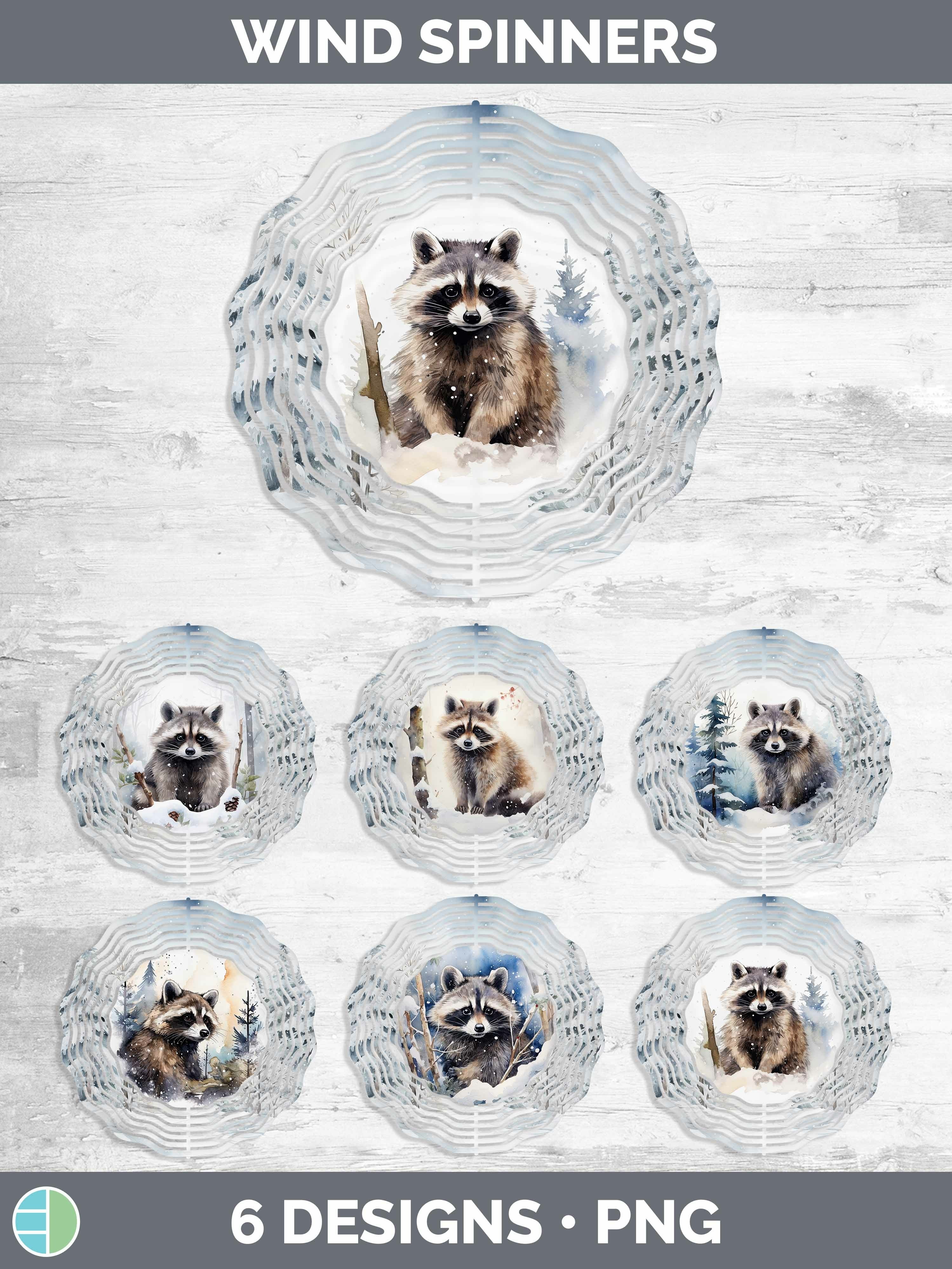 Snow Raccoon Wind Spinner | Bundle Spinner Designs