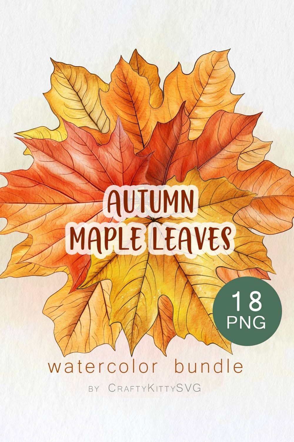 Autumn Fall Maple Leaves PNG clipart, Watercolor (2757669)