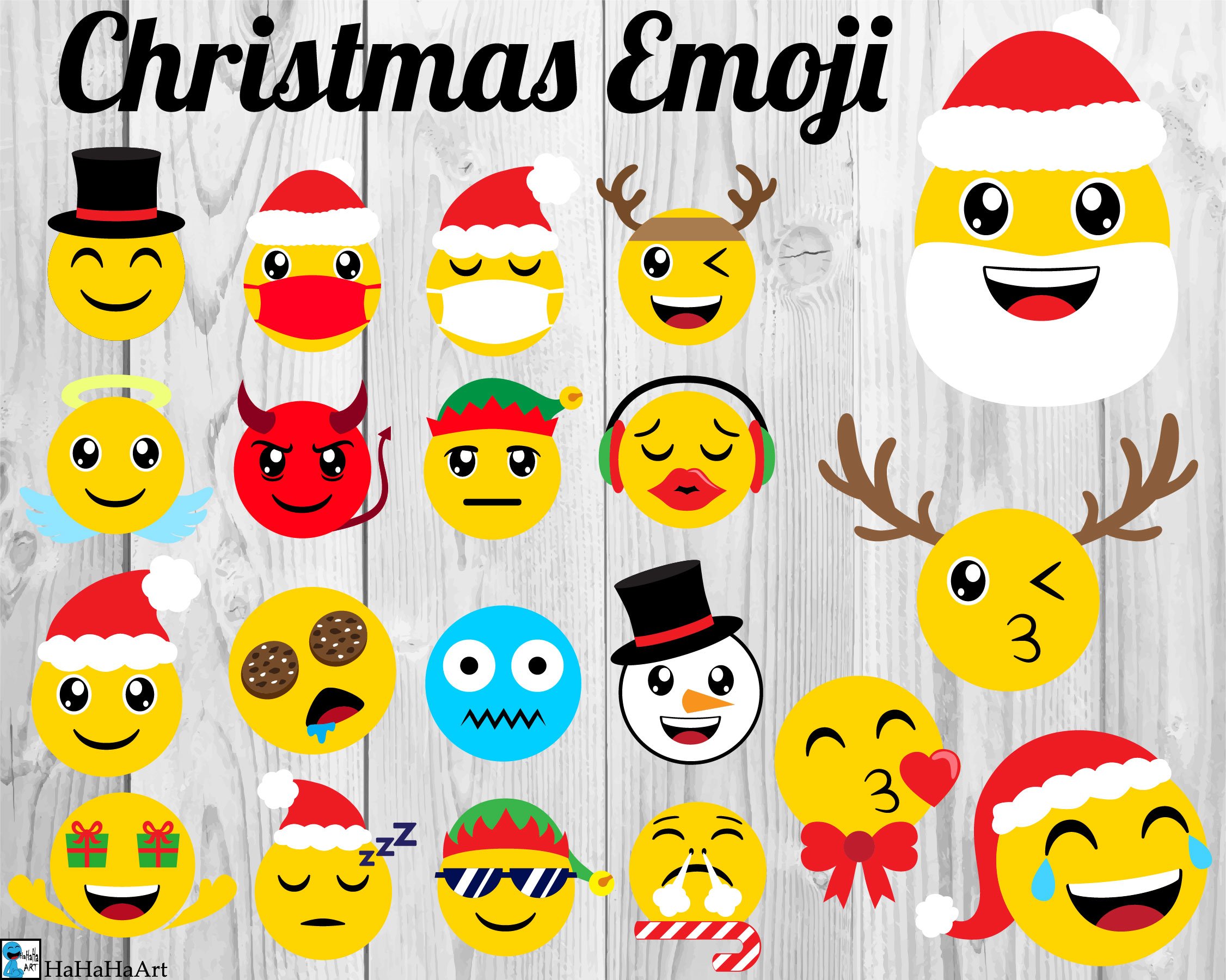 Original Christmas Emoji - Clip art / Cutting Files 1579c