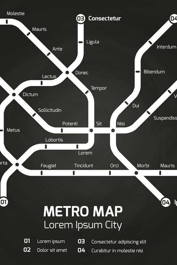 City subway map metro map concept