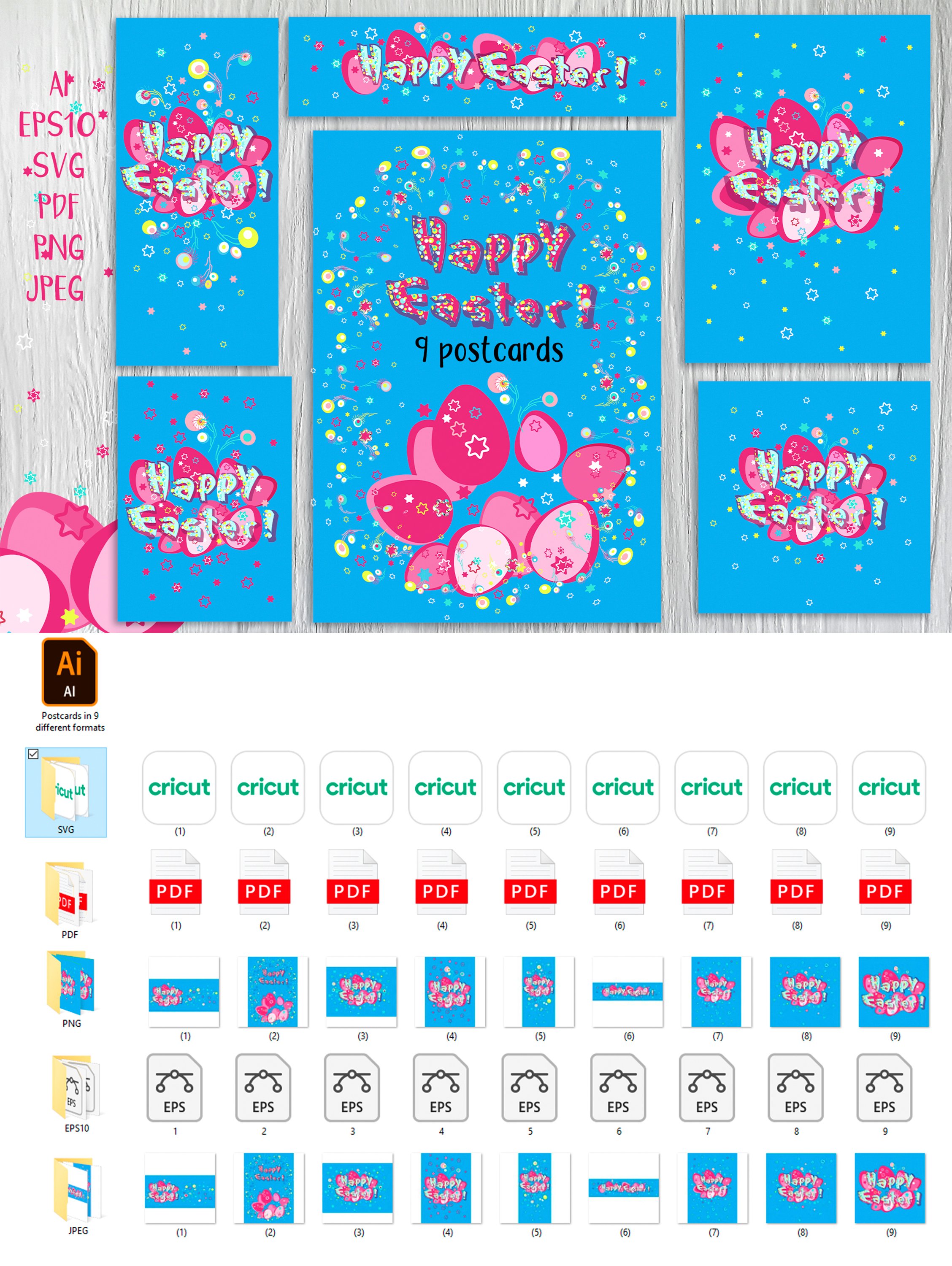 9 POSTCARDS / Easter (1805856)