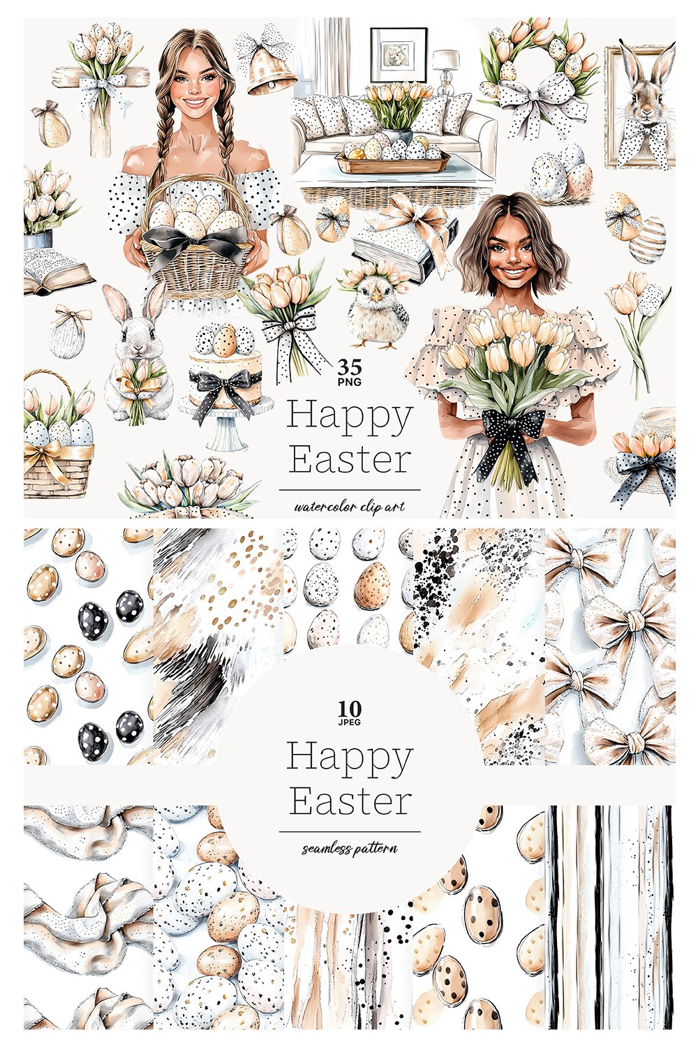 Easter Clipart PNG Bundle | Spring Graphics Collection