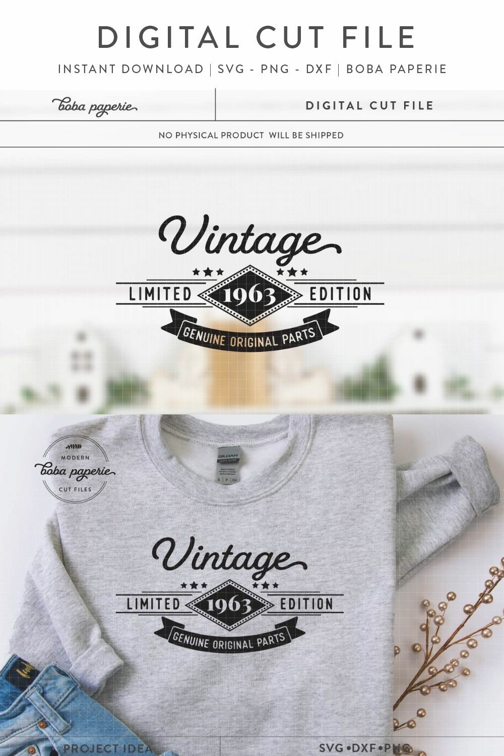 Vintage Since 1963 Cut file | 60th Birthday shirt svg