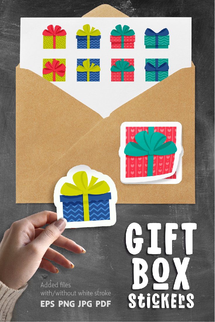 Gift Box Sticker Pack | Stickers Bundle | EPS PNG (1087153)