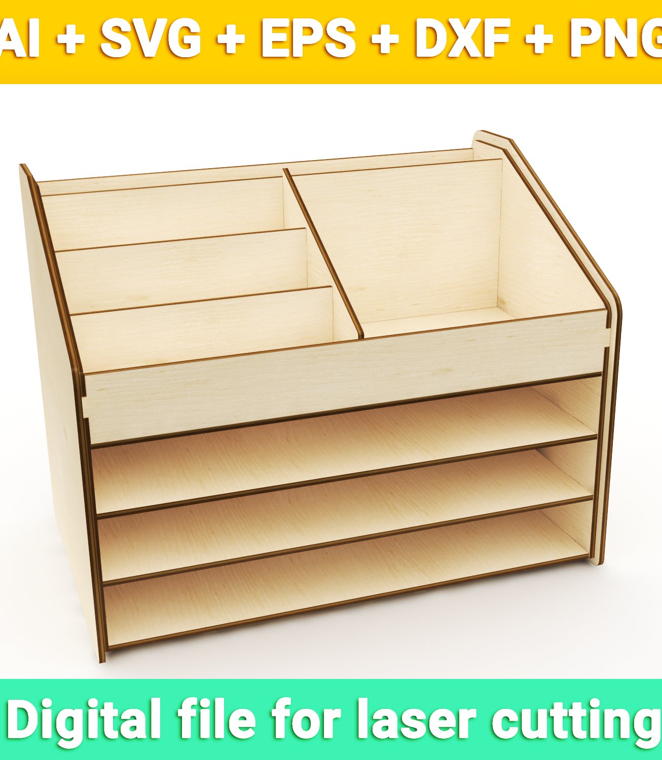 Organizer with shelves vector for CNC svg vector file
