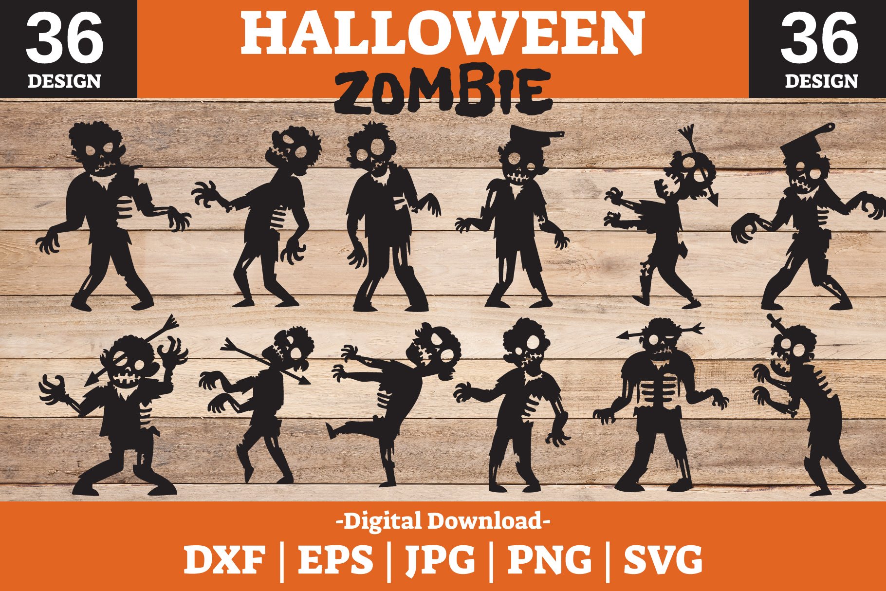 Zombie SVG cutting crafts bundles