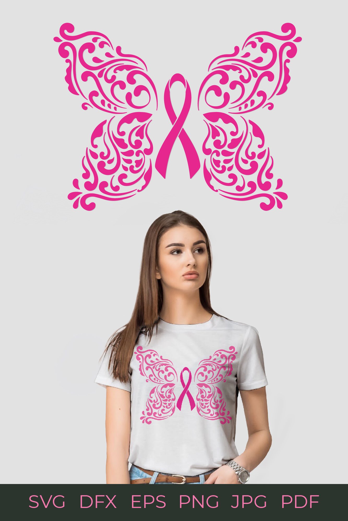 Butterfly breast cancer svg Cancer survivor butterfly ribbon