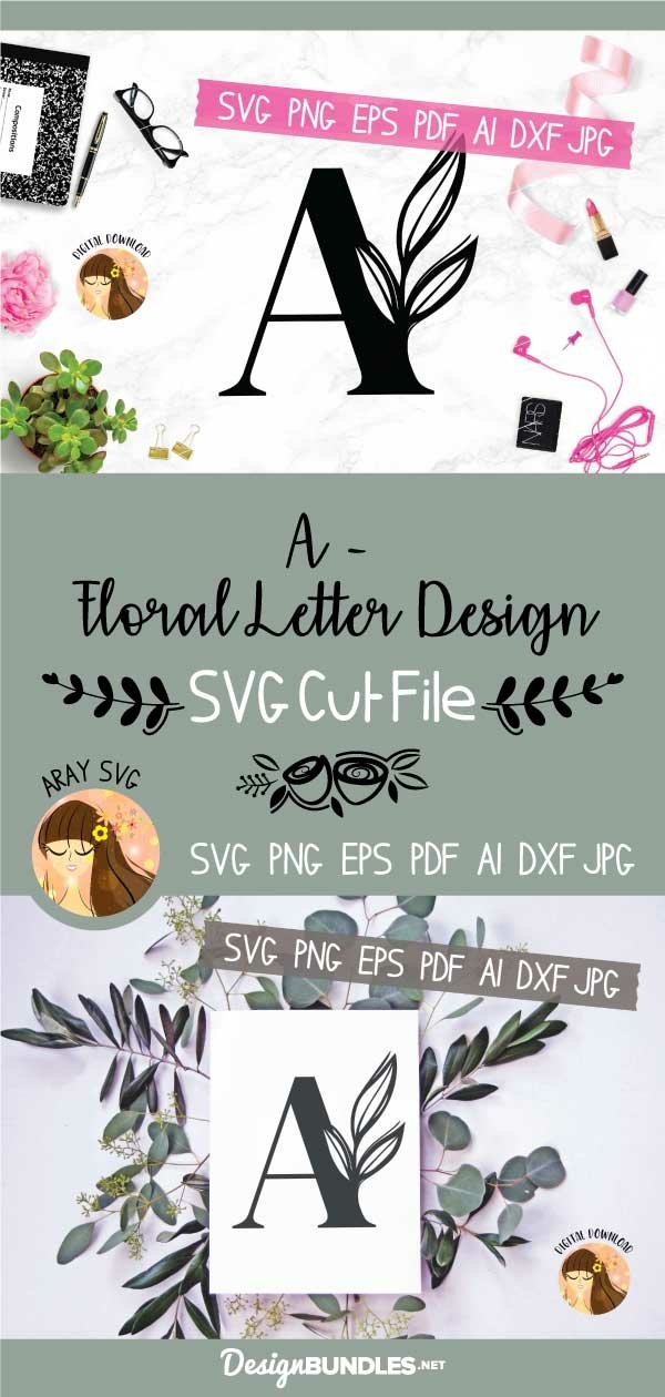 A - Floral Letter Design Svg
