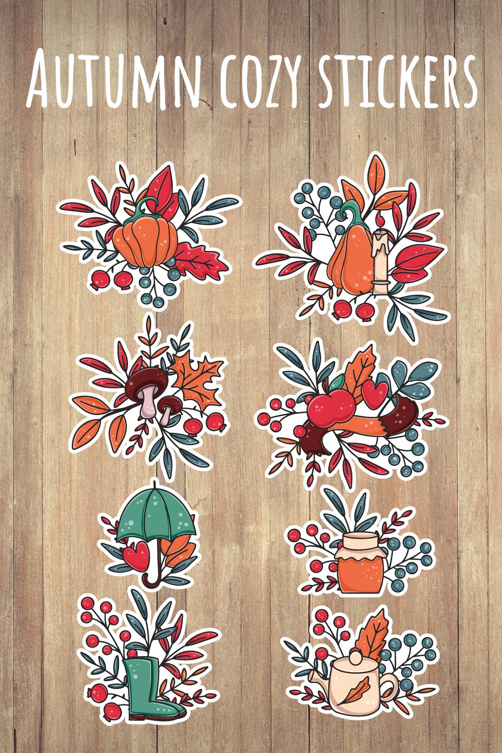 Fall cozy sticker pack SVG/PNG