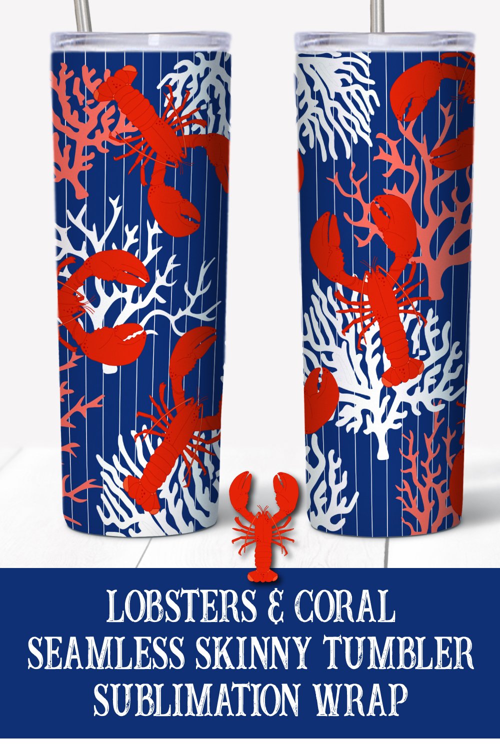 Lobster Tumbler Wrap, Sea Life Tumbler Sublimation