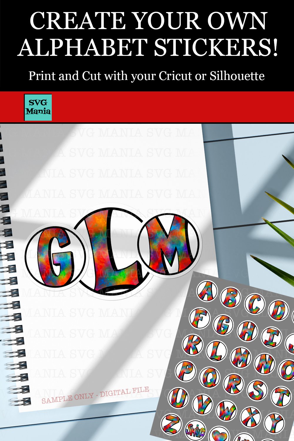 Rainbow Alphabet Stickers, Sticker Bundle, Monogram Stickers