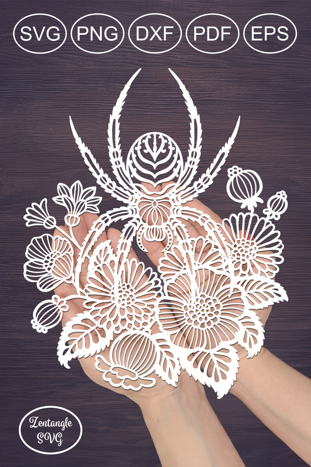 Spider papercut, paper cutting template, laser cut halloween