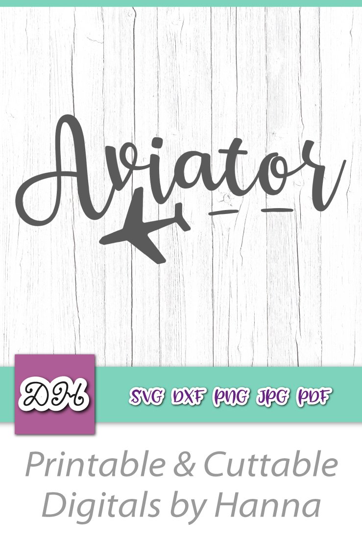 Aviator Air craft Pilot Sign Plane Clipart Cut File SVG DXF