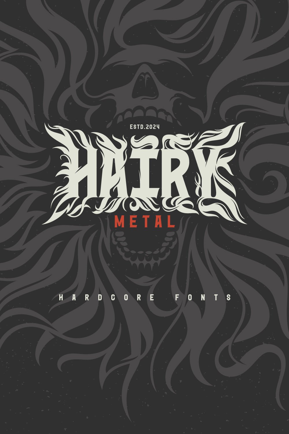 Hairy Metal - Hardcore Font
