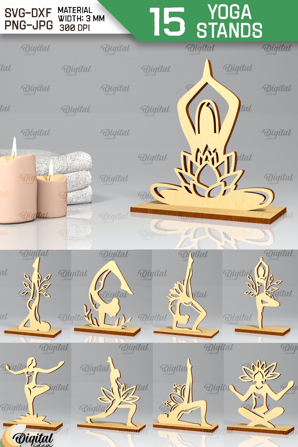 Yoga Stand Decor Laser Cut Bundle. Yoga Signs Designs