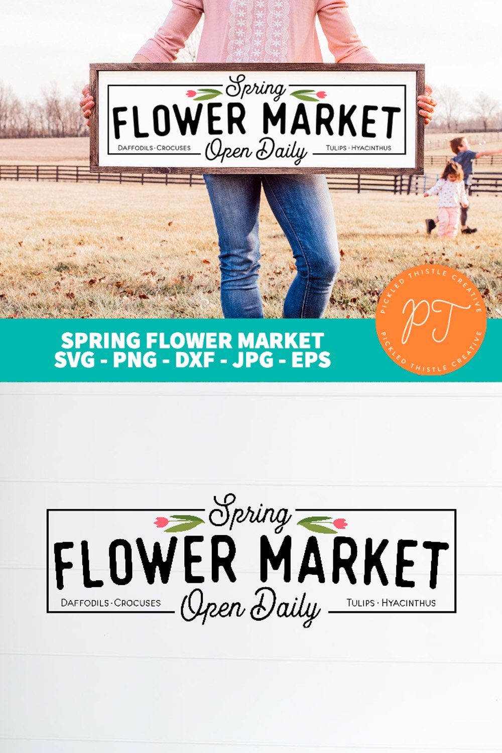 Spring Flower Market - Farmhouse Spring Decor Sign