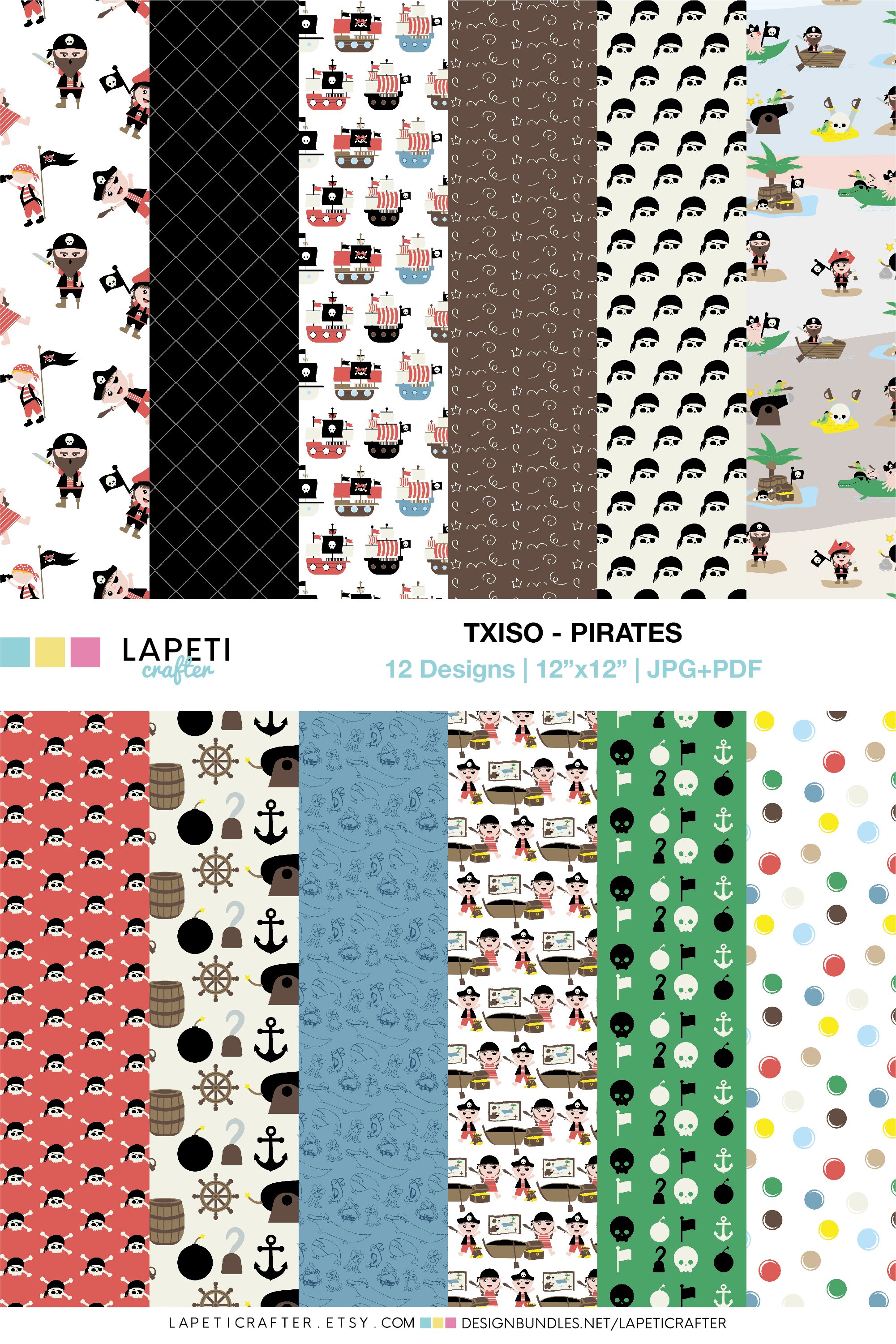 PIRATES Collection of digital papers for scrapbooking