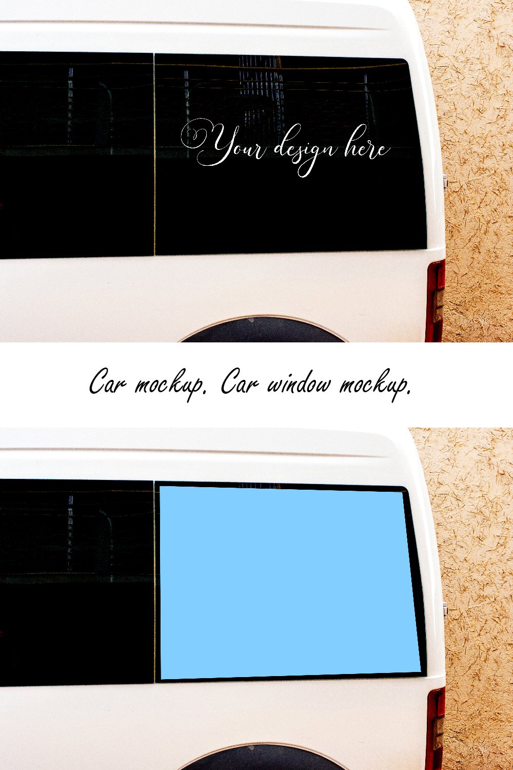Car mockup. Car window mockup.