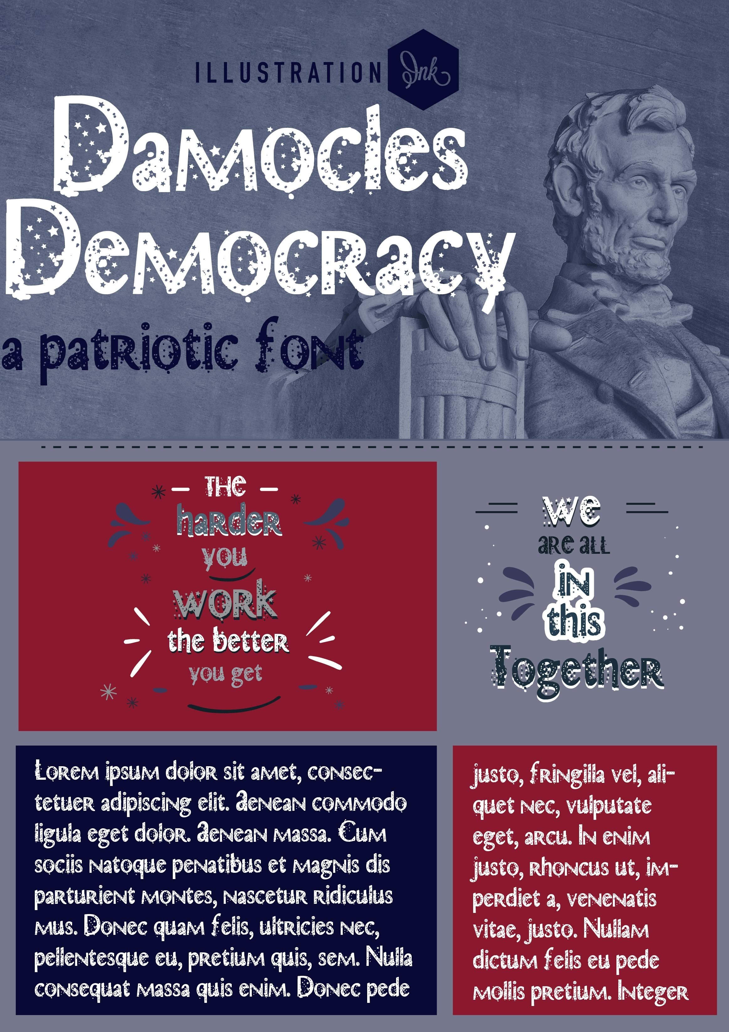 Handcrafted patriotic font