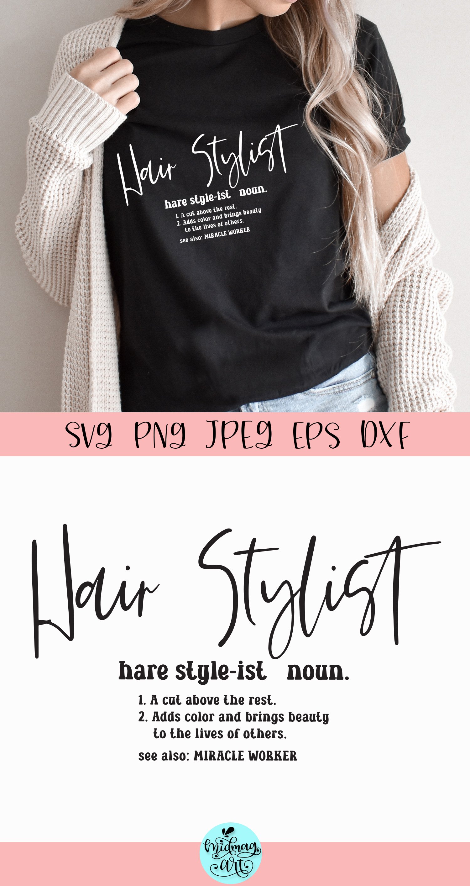 Hair stylist definition svg, Occupation svg
