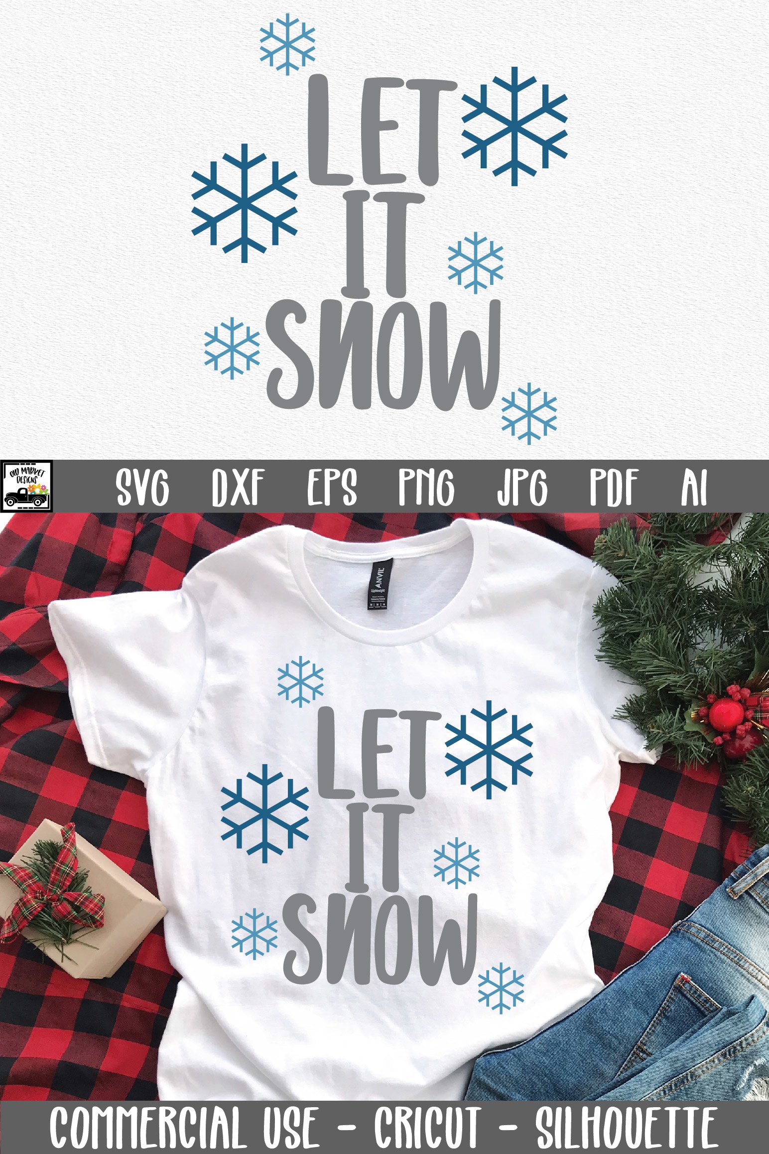 Let it Snow SVG Cut File - Christmas SVG File