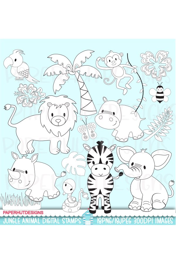 Jungle Animals Digital Stamps (658588)
