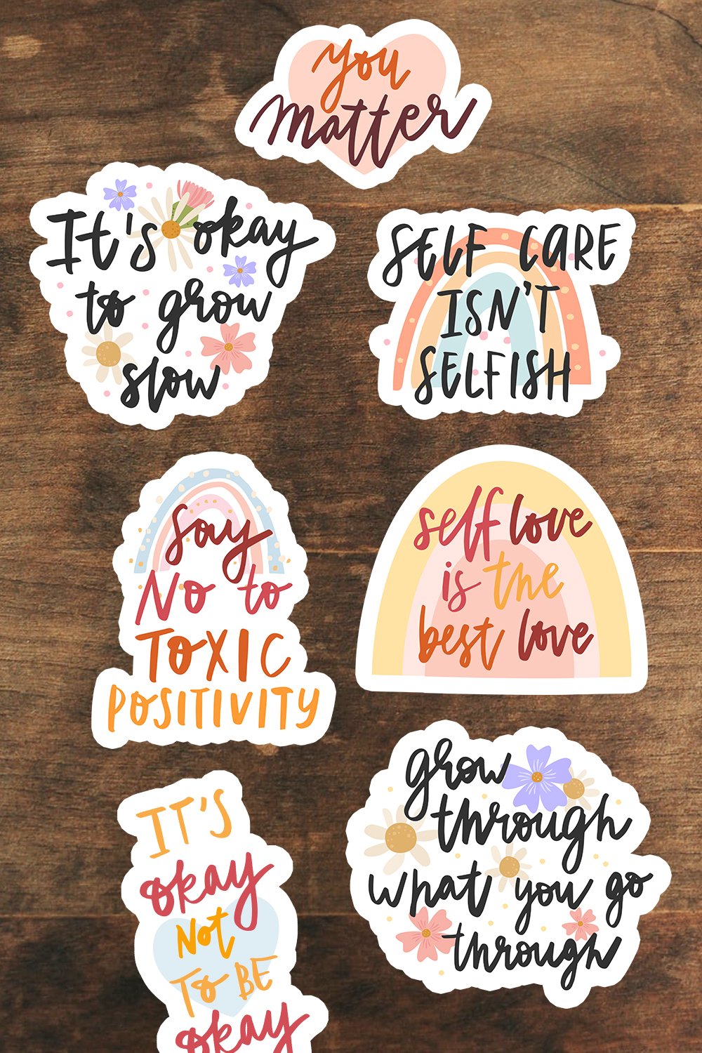 Mental health stickers. Motivational stickers