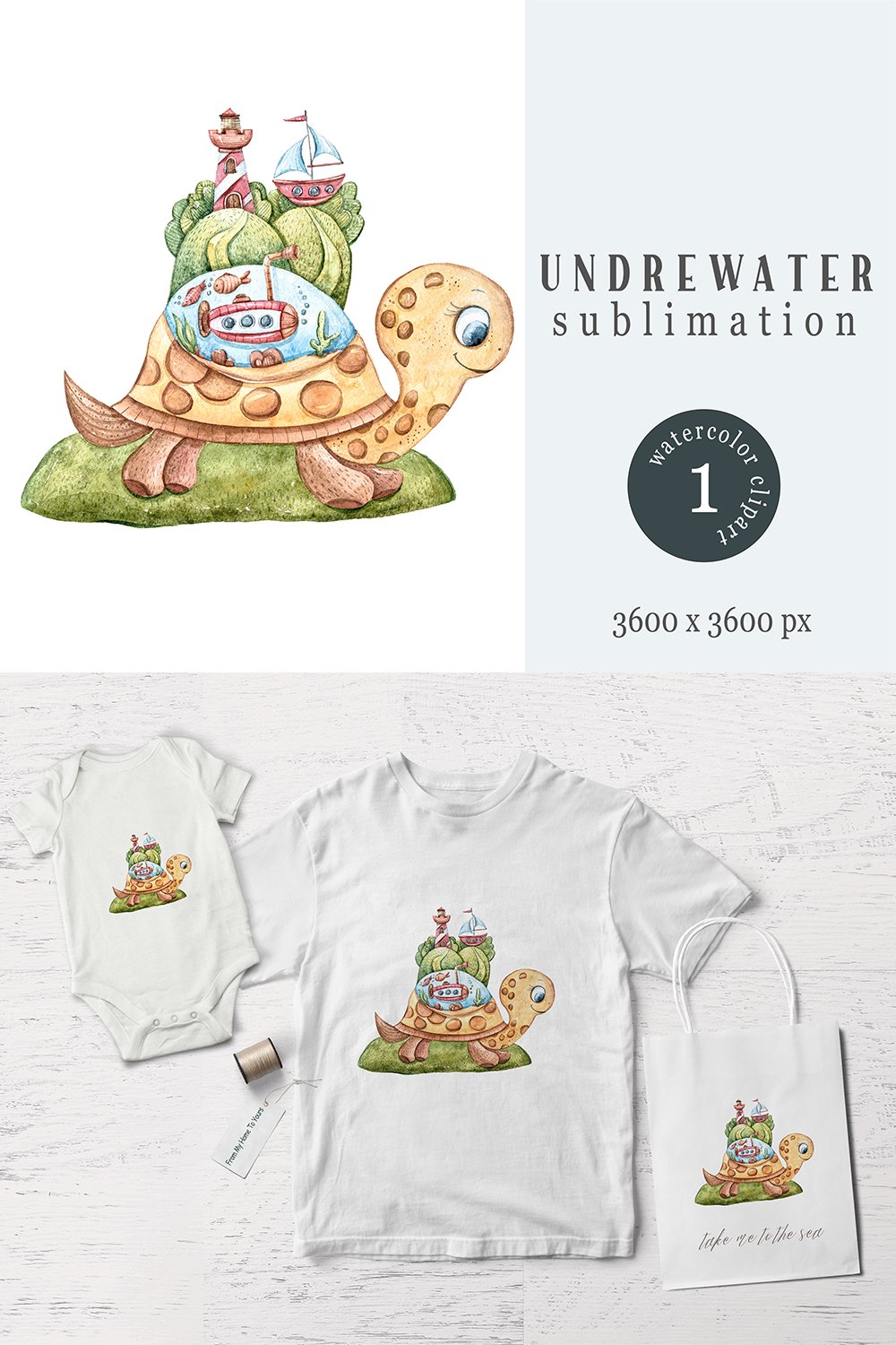 Cute octopus sublimation - watercolor clipart -1 png file
