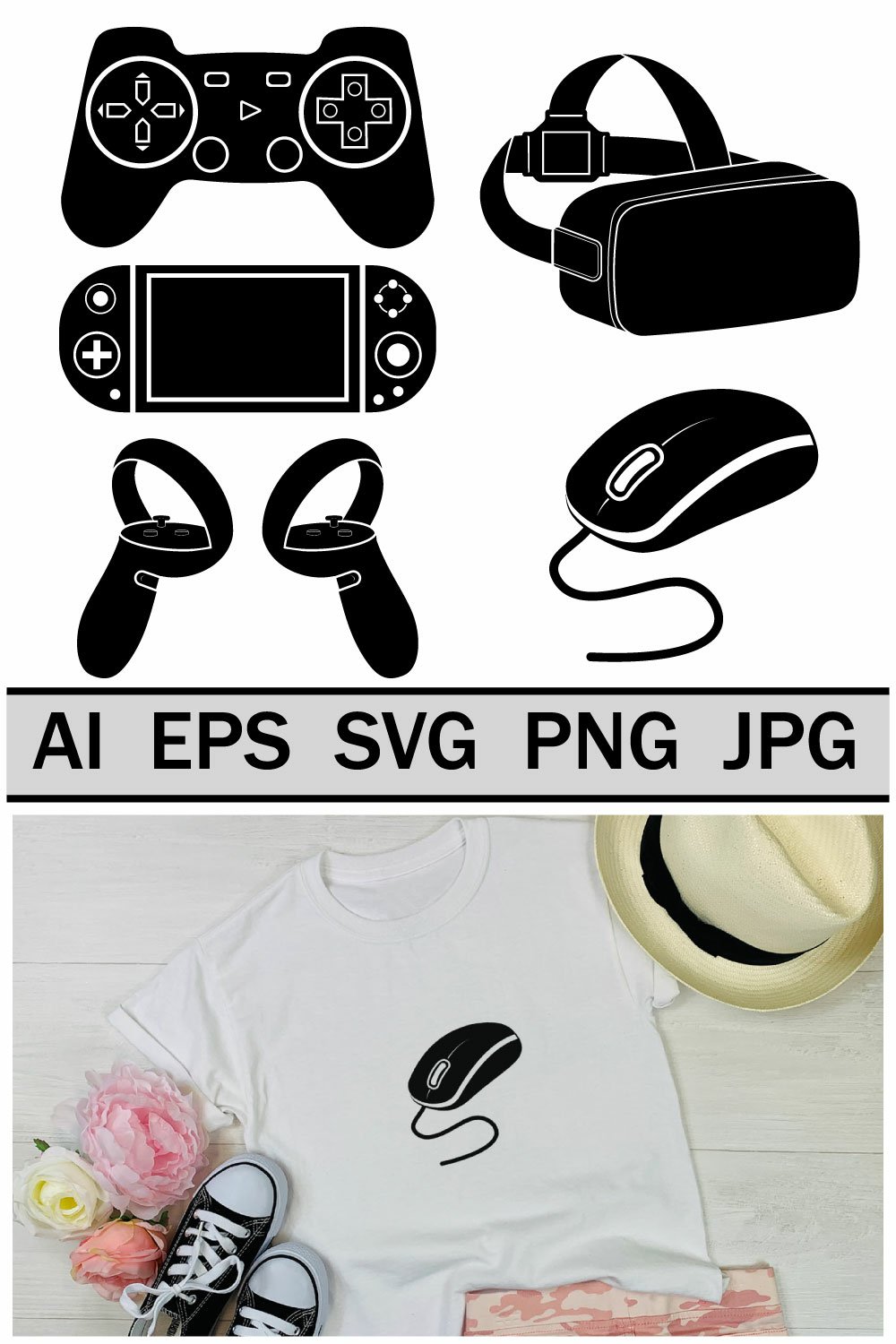 Cut SVG files of the game controller, svg monogram