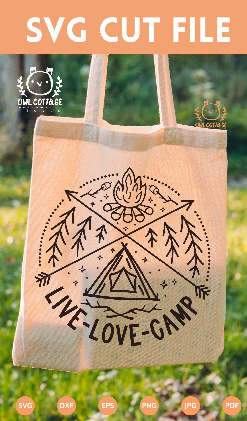 Live Love Camp Cut File| Camping Drawing SVG