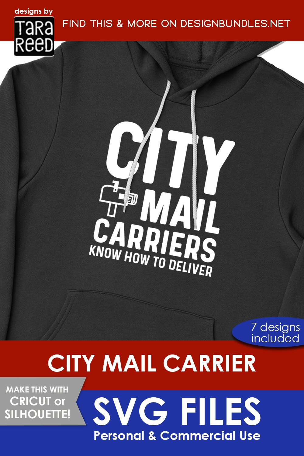 City Mail Carrier SVG and Cut Files for Crafters