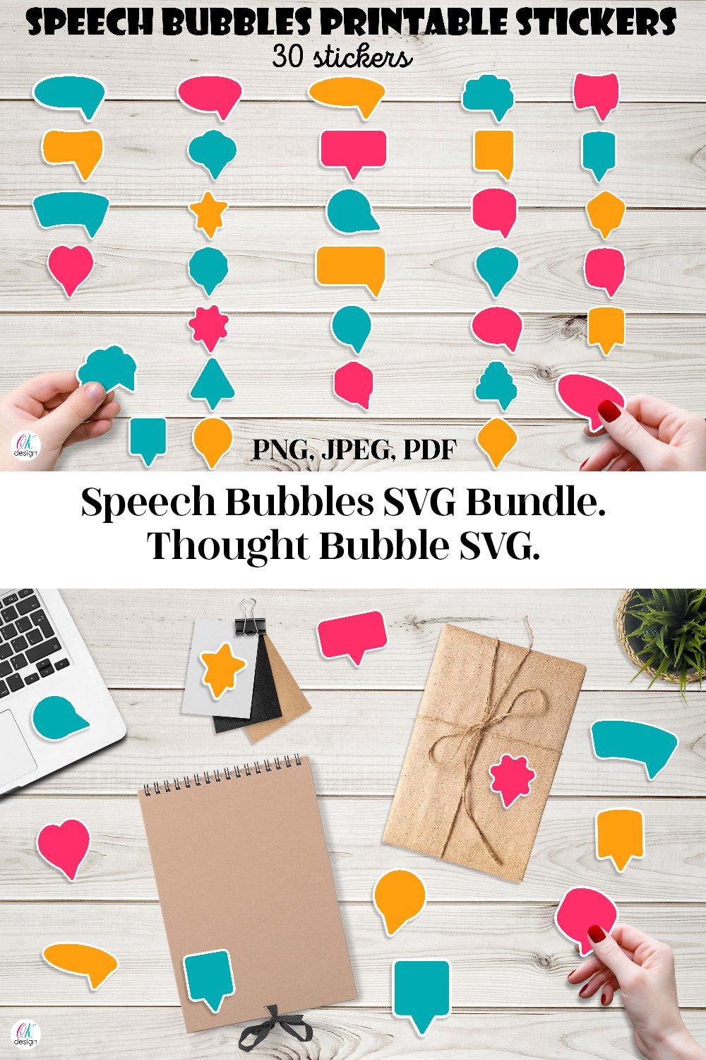 Speech bubbles stickers bundle.