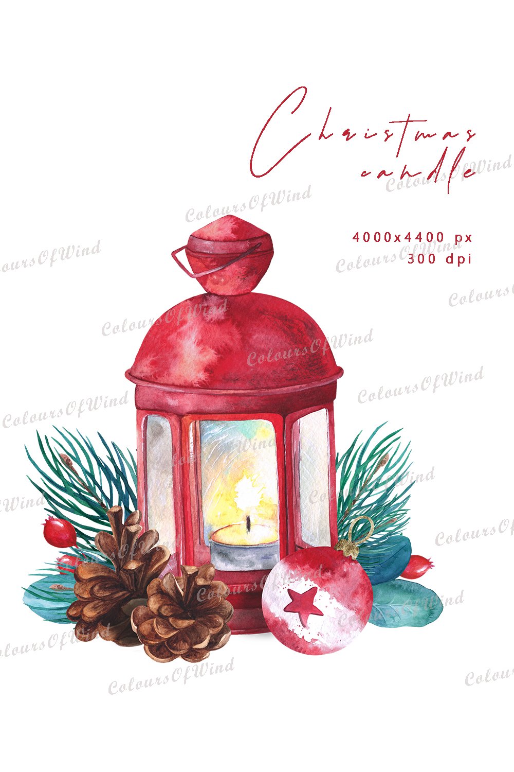 Watercolor Christmas Sublimation Design PNG| Xmas Clipart