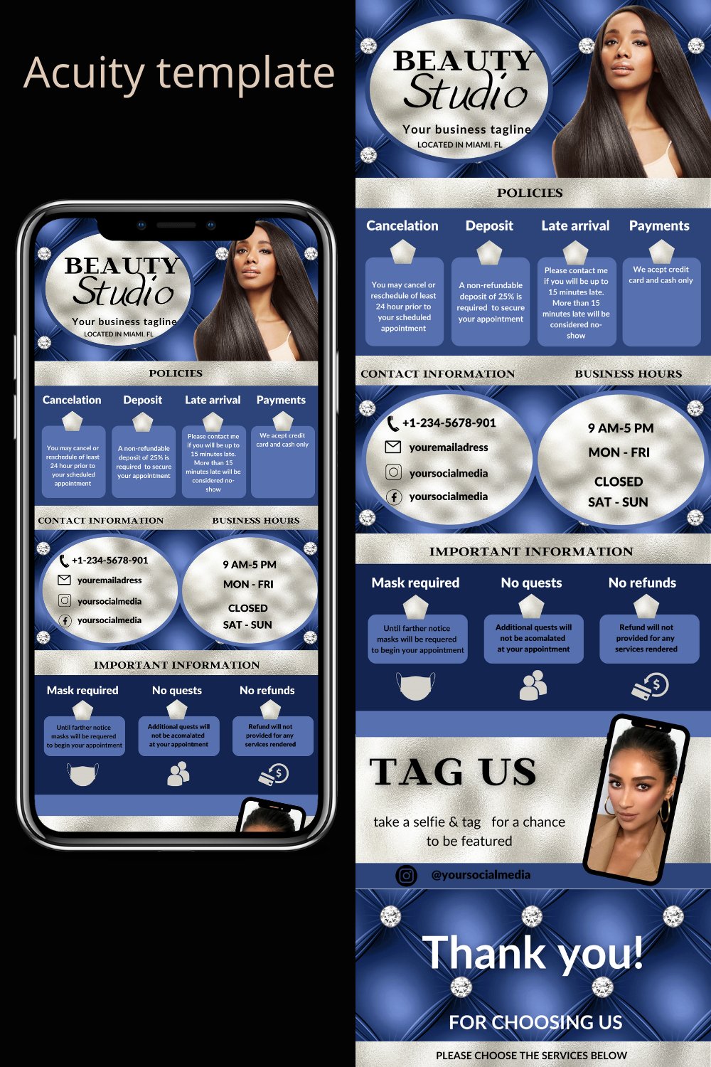 Acuity template Dark Blue, Acuity site design royal blue