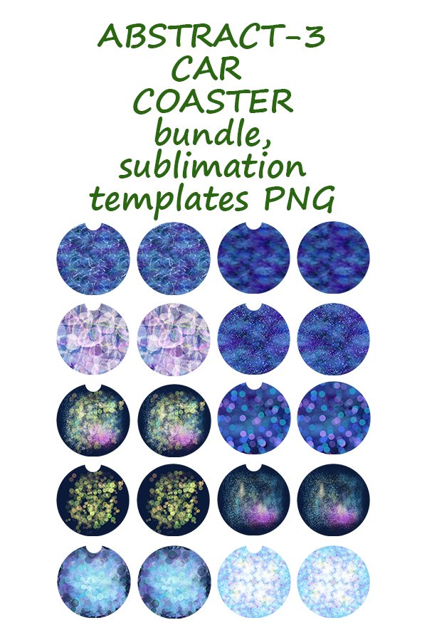 Abstract-3 Car Coaster Sublimation Template Bundle