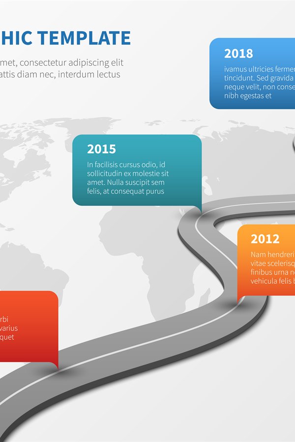 Strategy chronological road map. Business vector timeline