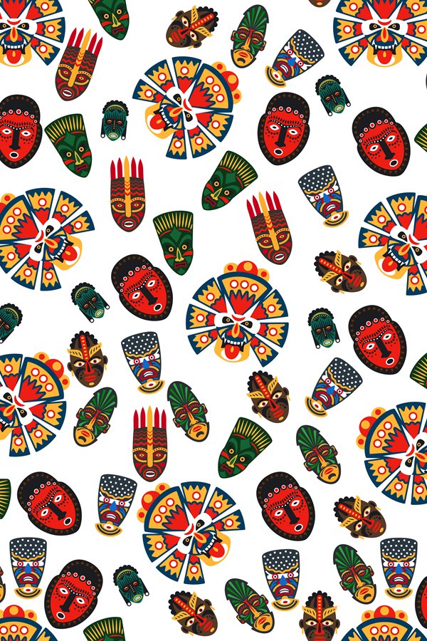 African masks seamless pattern (832832)