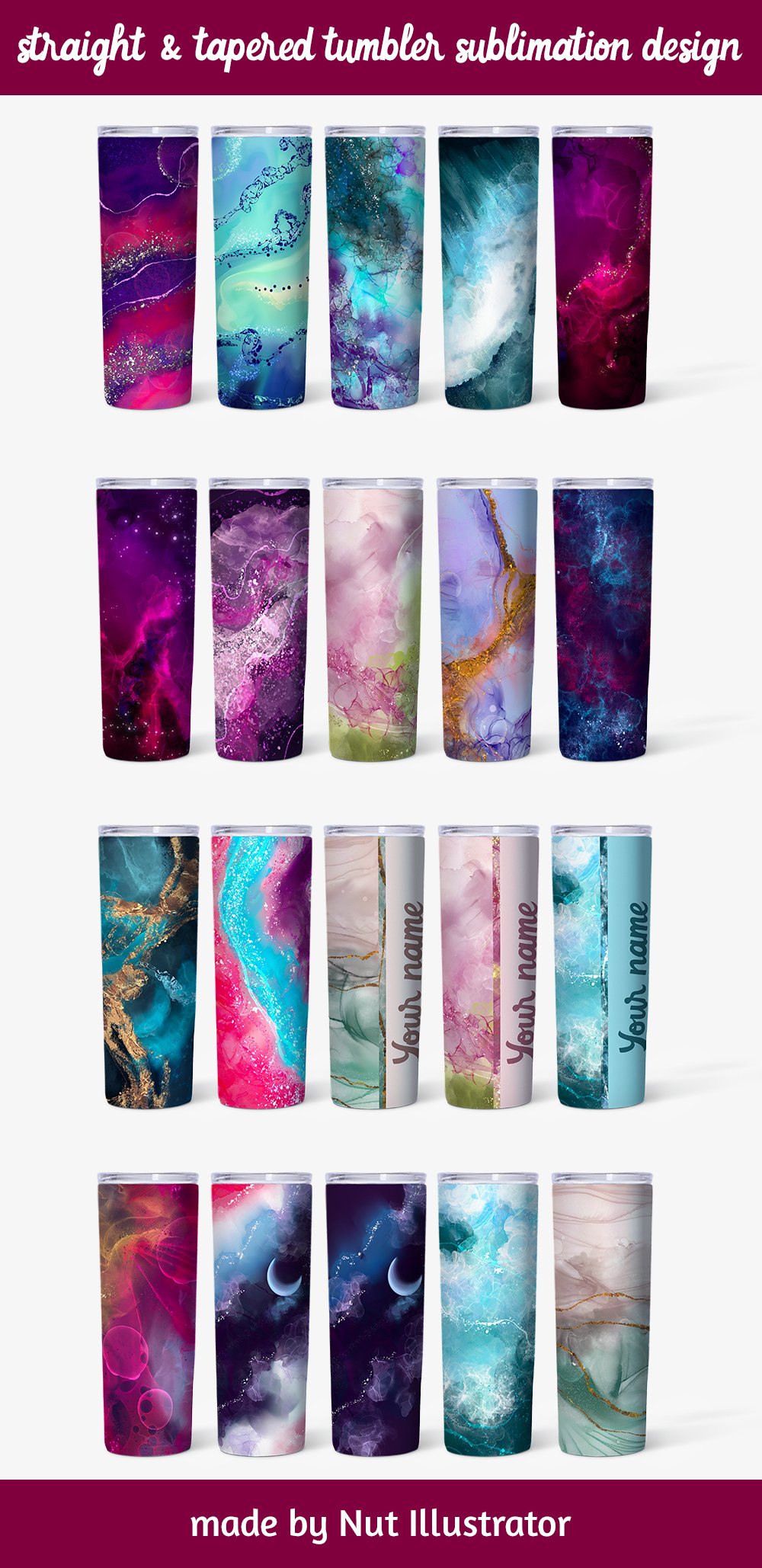 Tumbler design ideas|Tumbler designs sublimation|Glitter
