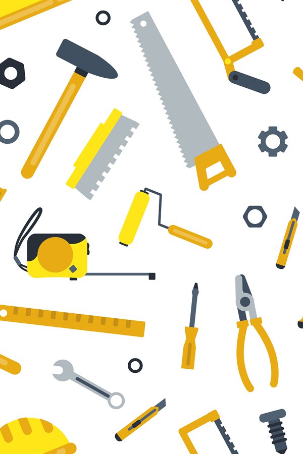 Vector flat construction tools pattern or (872073)