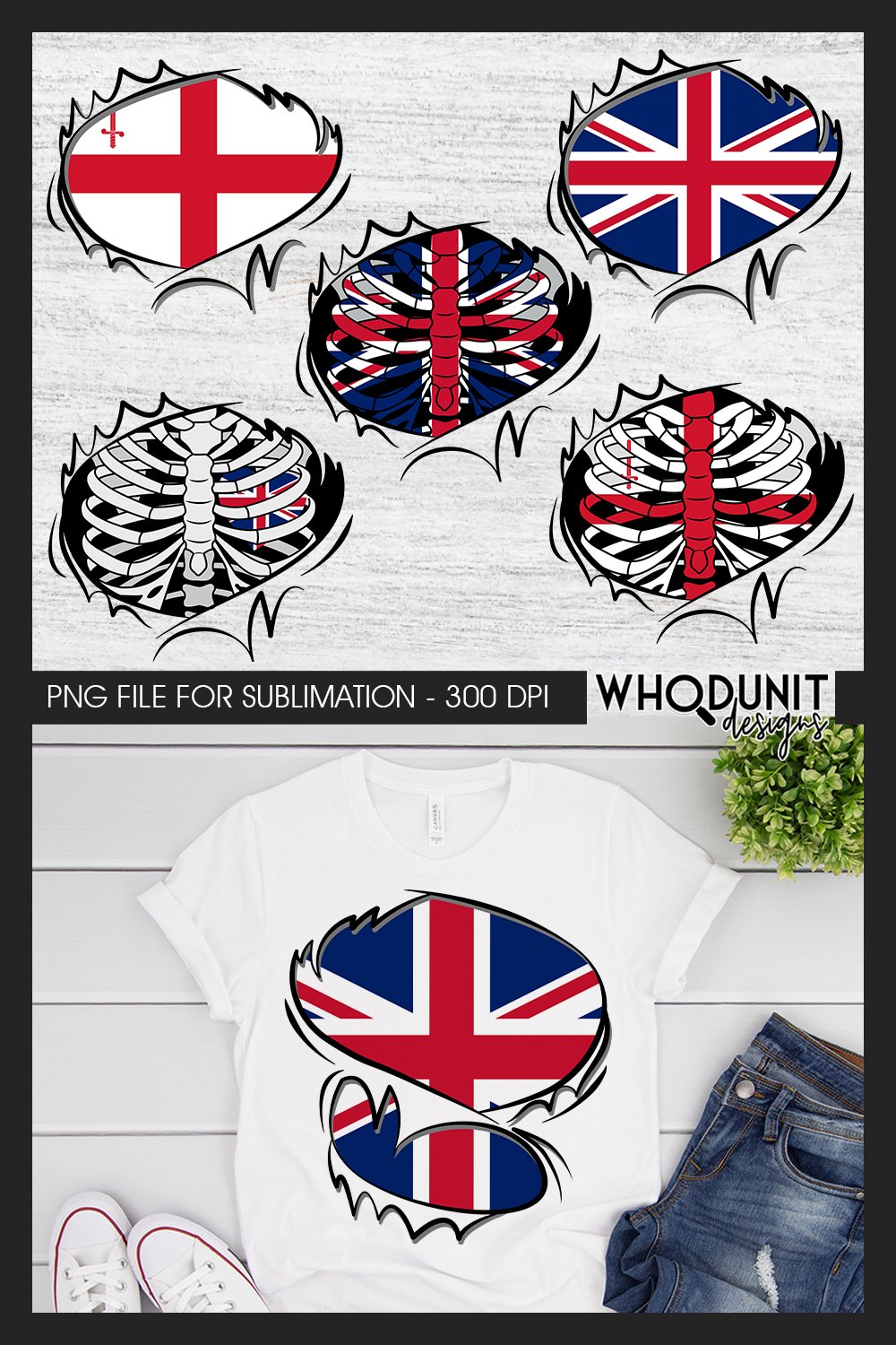 UK Patriotic Bundle | Ripped Shirt style SVG