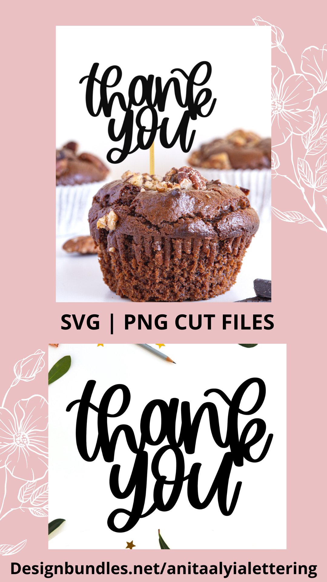 Thank you cake topper cut file