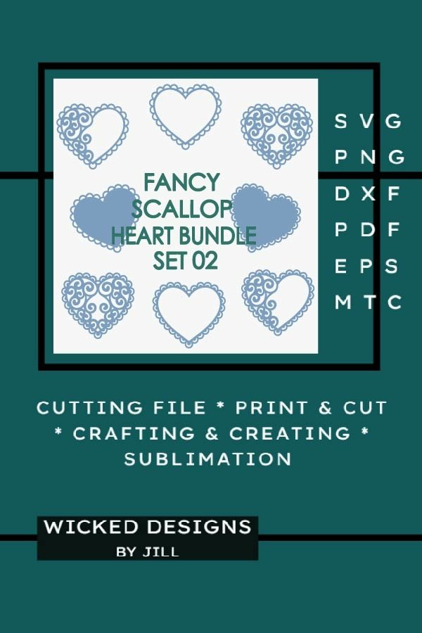 FANCY Hearts SET #02 SVG Cut File 8 DESIGNS