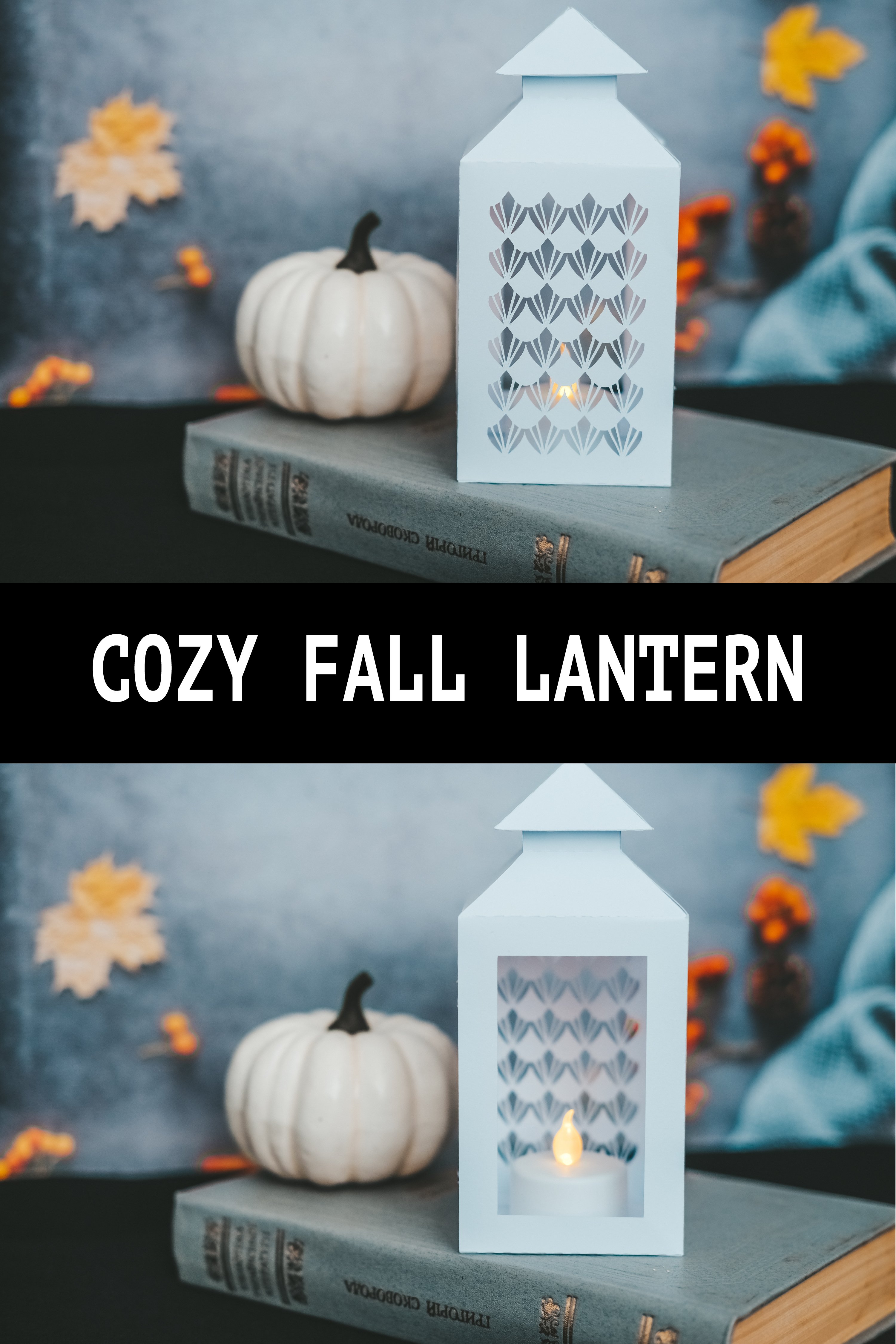Autumn lantern SVG I Fall candle Paper cut SVG