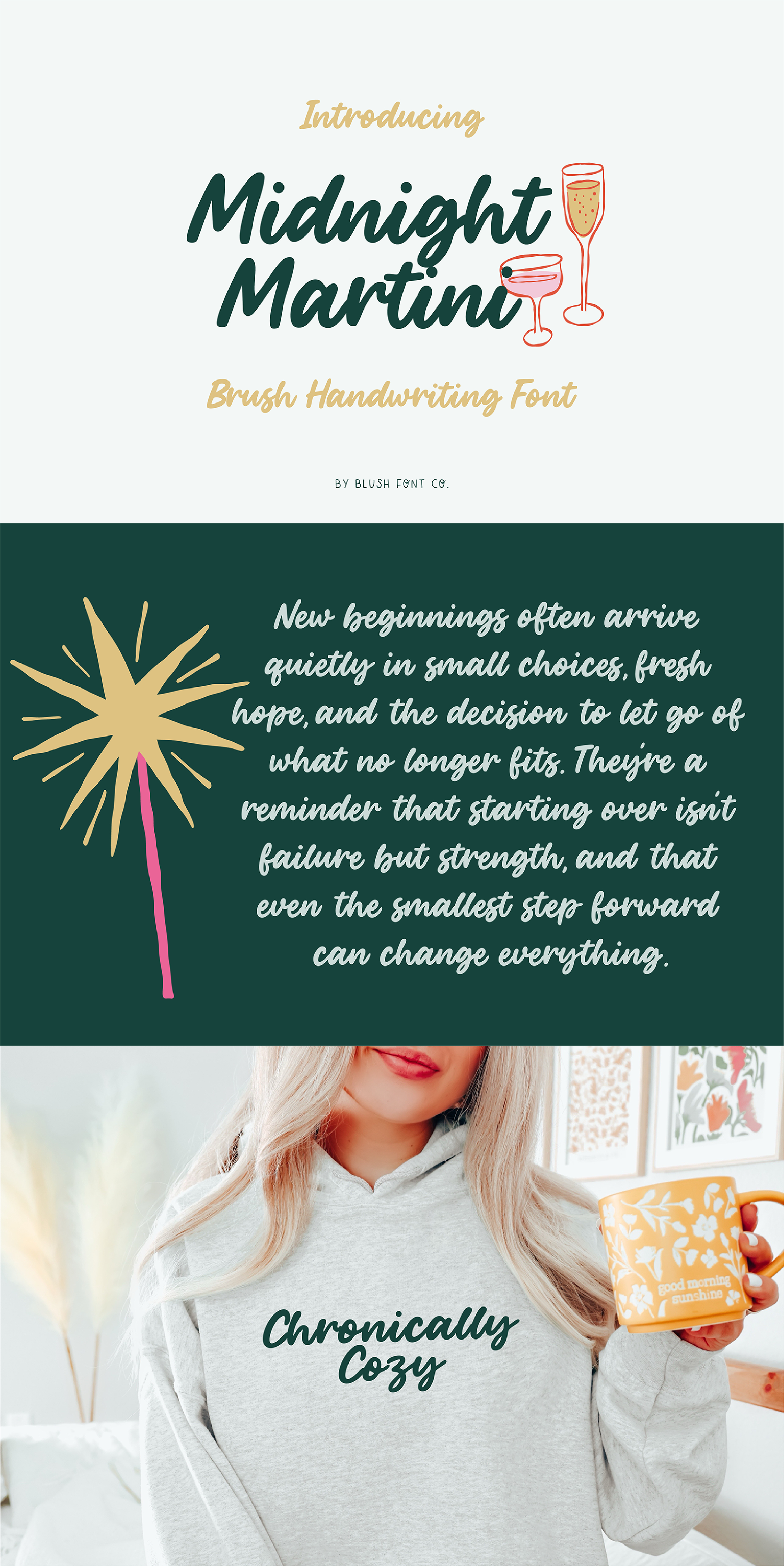 MIDNIGHT MARTINI Cursive Brush Handwriting Font