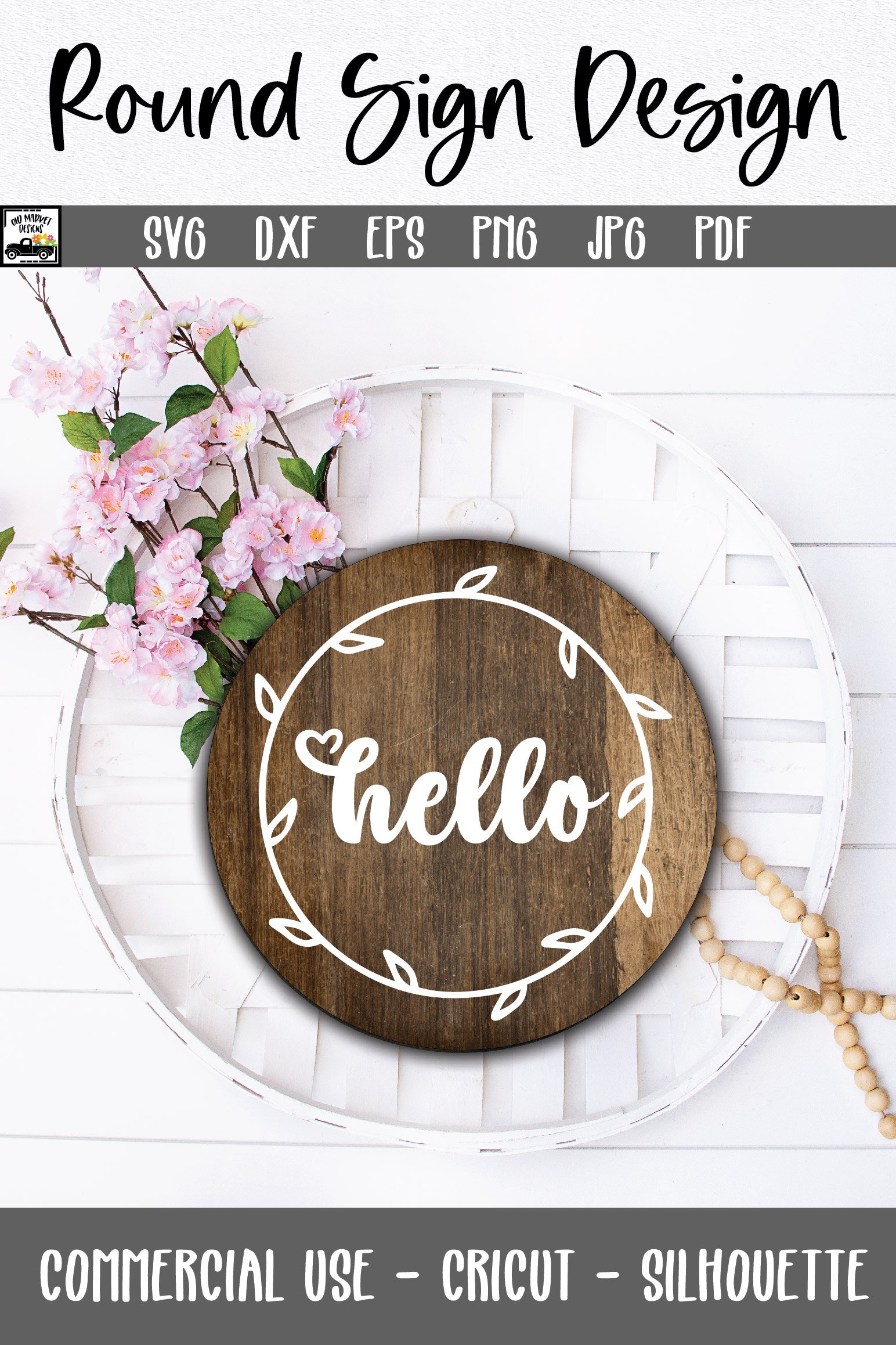 Hello SVG File | Round Sign SVG File