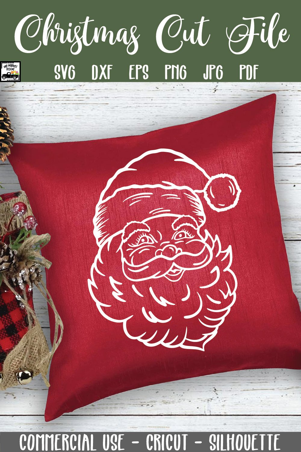 Santa SVG File - Santa Face SVG - Christmas SVG