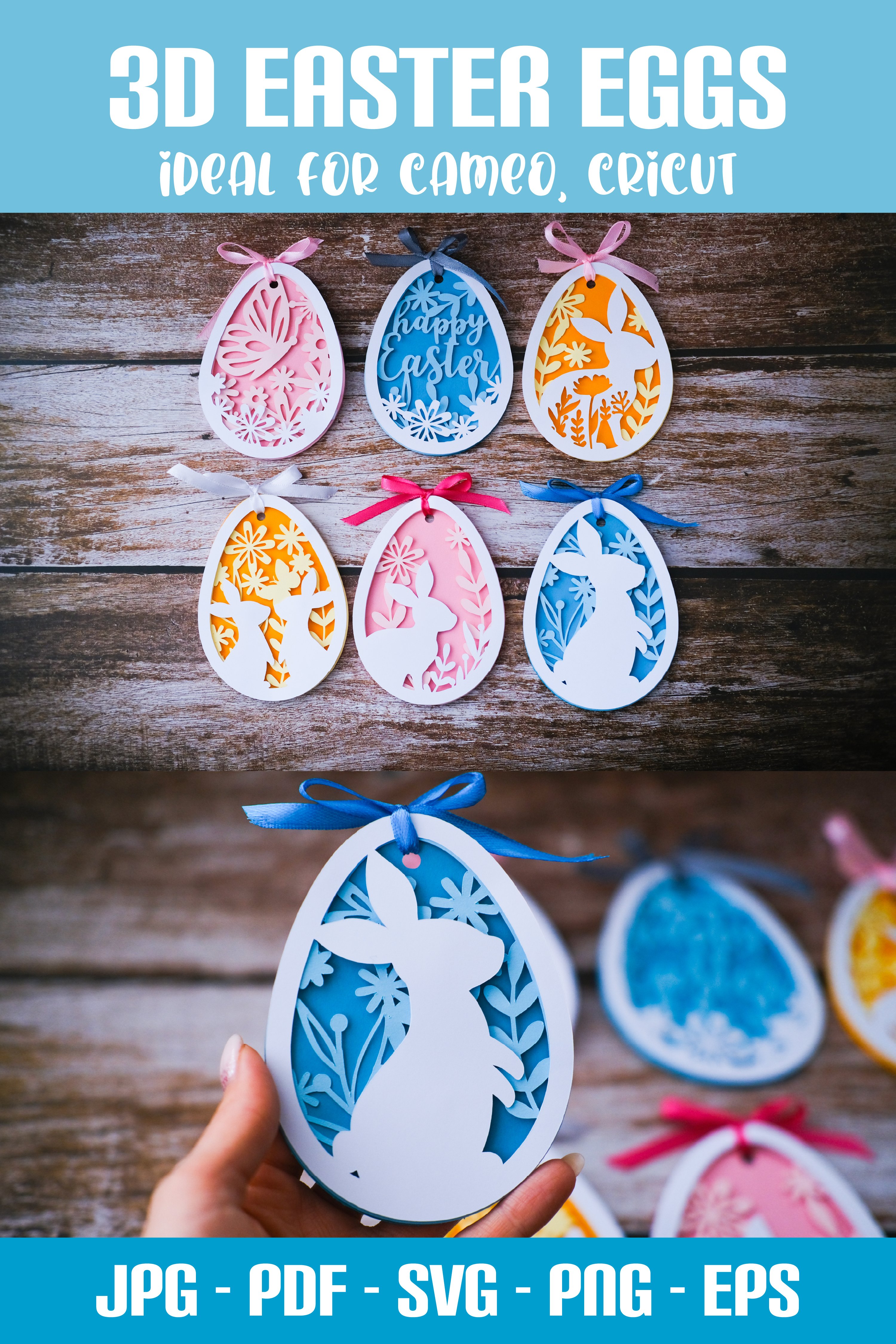 Super bundle 3D Easter Egg SVG I Layered SVG Design I Easter