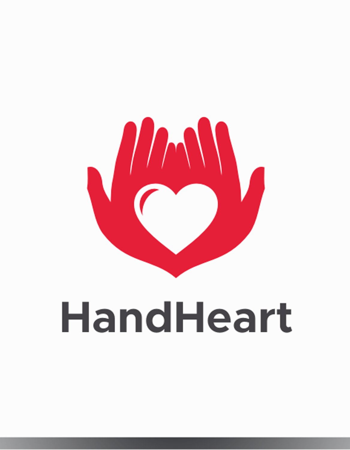 Hands Heart vector logo design template